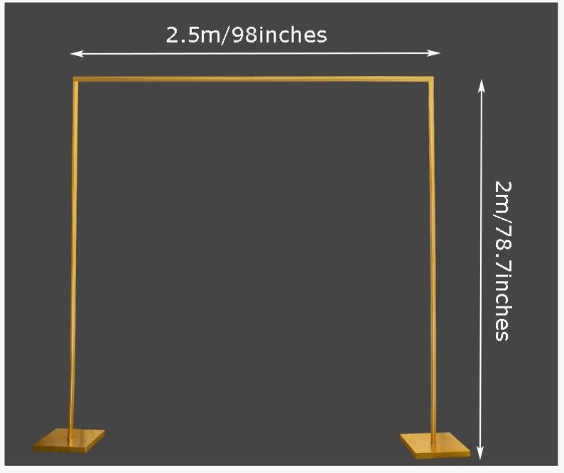 Shiny Gold Square Wedding Arch - Event Decor Supply